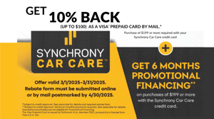 Synchrony Car Care March Rebate Offer!