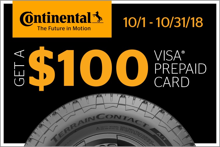 2018 October Continental Tire Promo